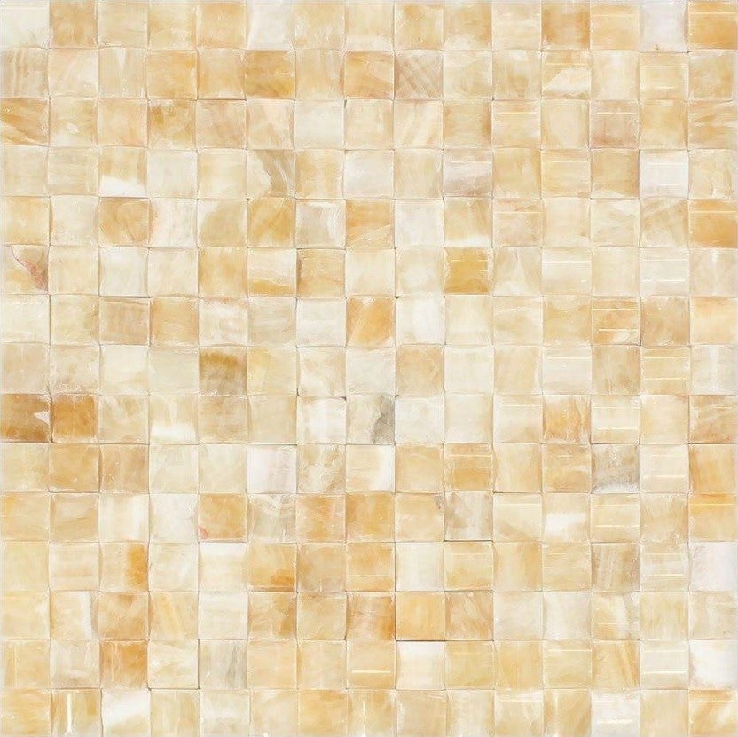 Honey Onyx 3D Bread Polished Mosaic - Tilelelo