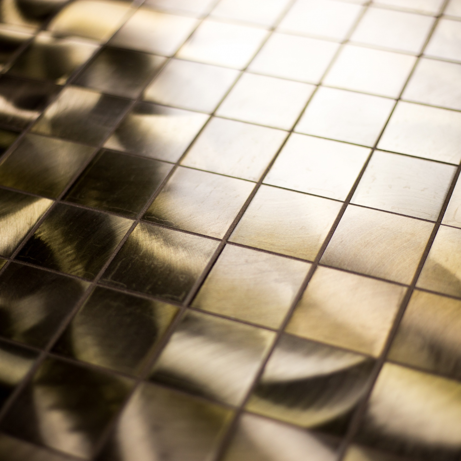Luminescent 2 x 2 Brushed Gold Aluminum Metal Tile - Tilelelo